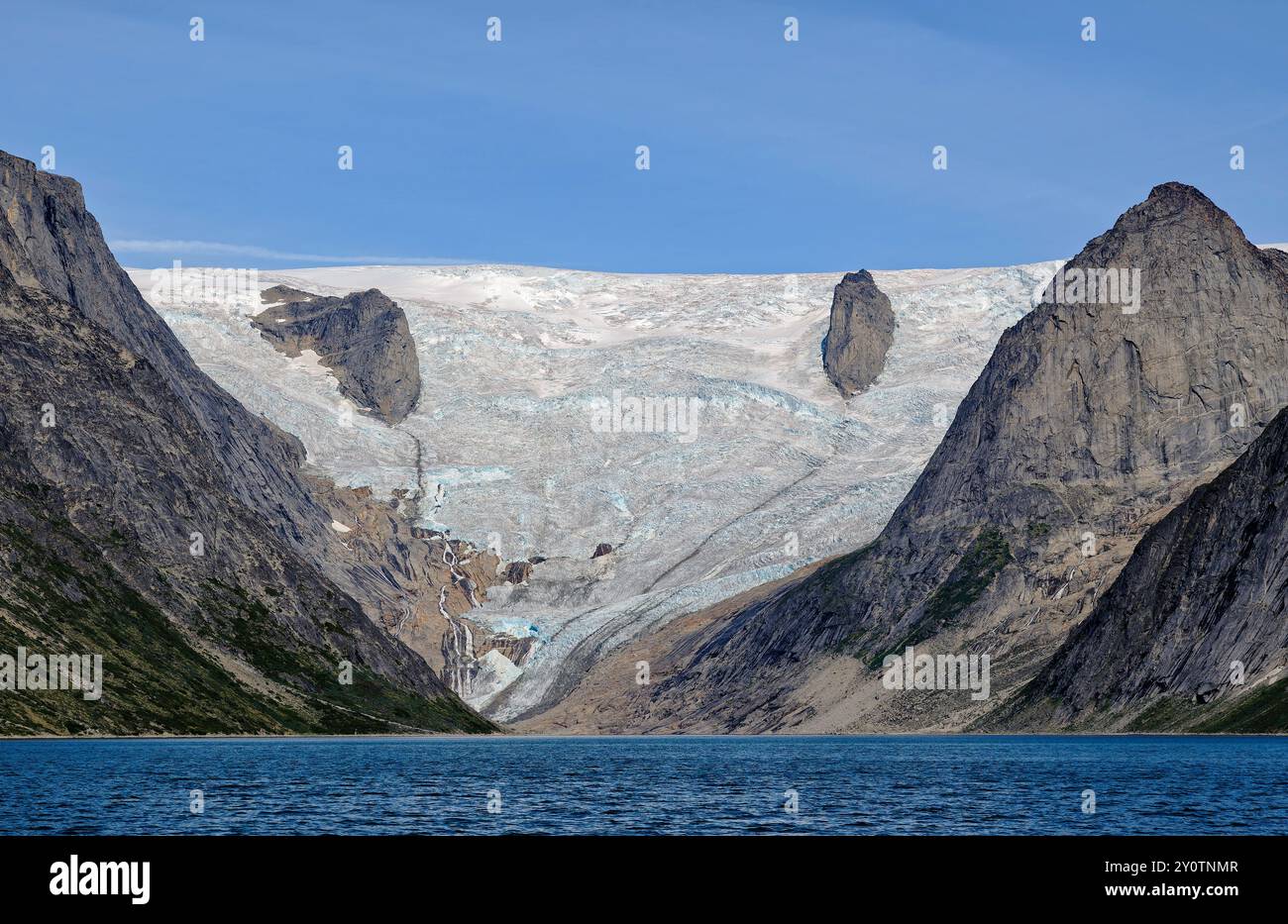 A huge glacier. At the end of tasermiut fjord, greenland Stock Photo ...