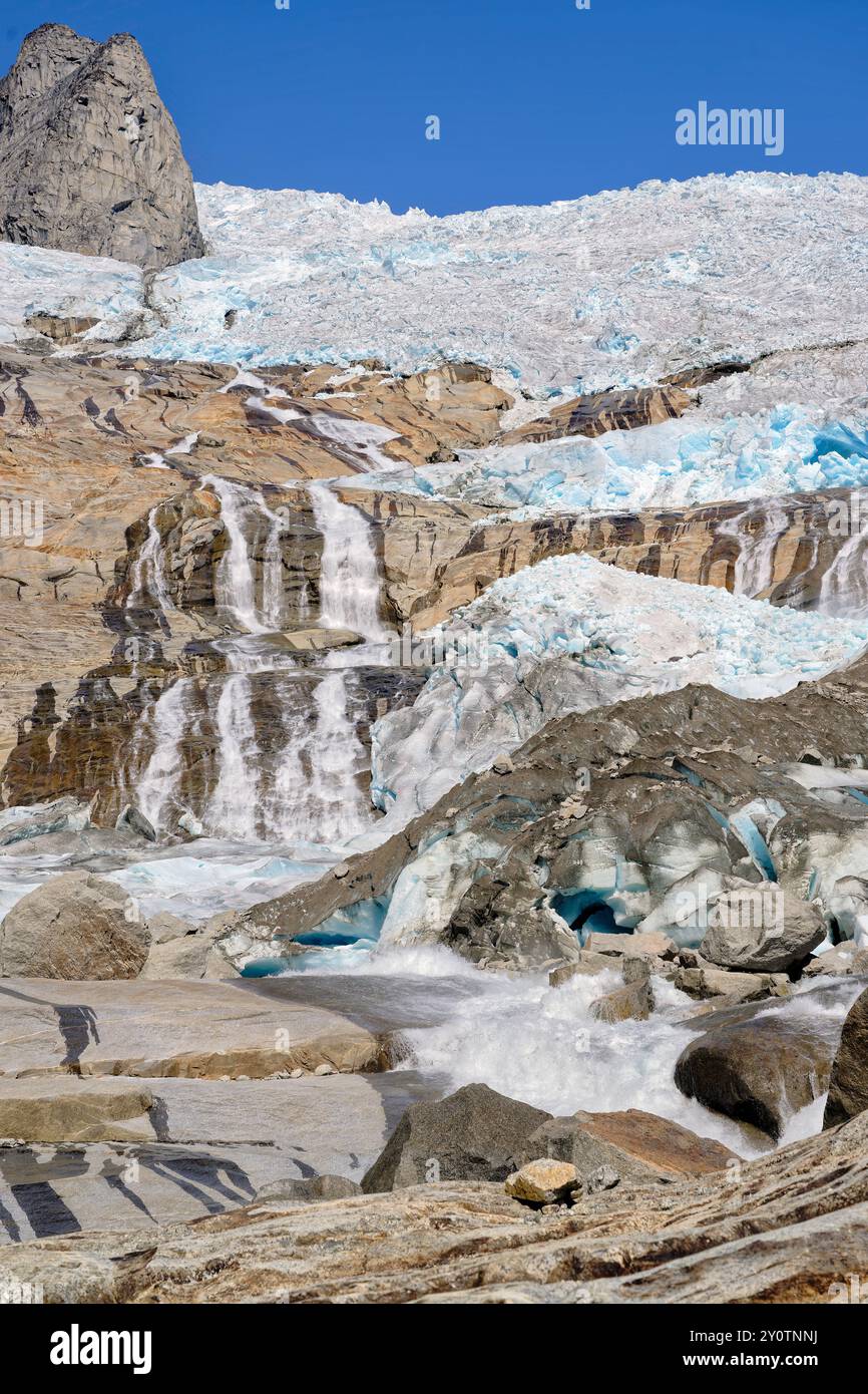 The glacier melting at the end of tasermiut fjord, greenland Stock ...
