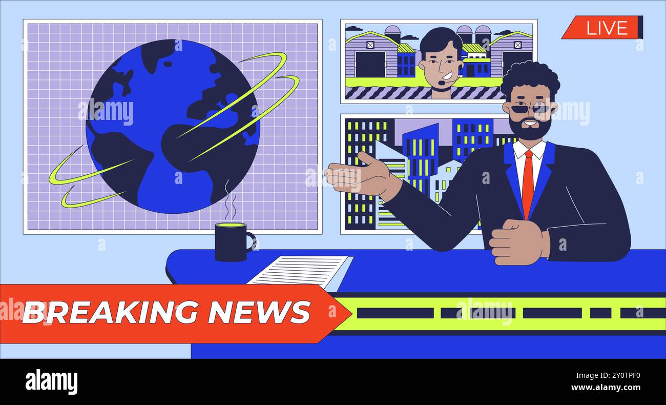 Tv news presenter talking breaking hi-res stock photography and images ...