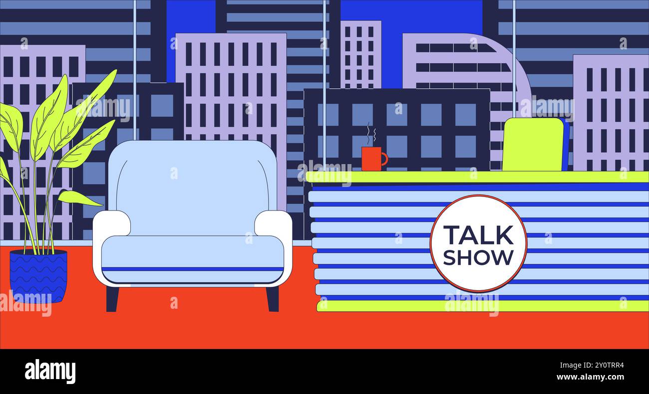 Talk show studio flat illustration Stock Vector Image & Art - Alamy