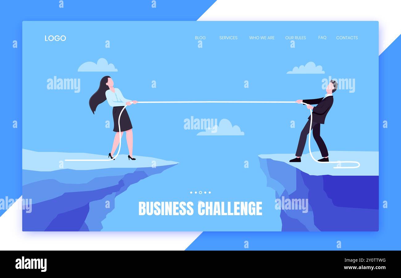 Business people play tug of war by pulling the rope Stock Vector Image ...