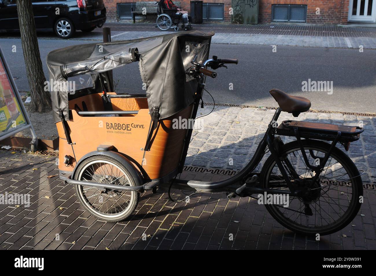 Copenhagen/ Denmark/04 September 2024/ Babboe cargo bike in Kastrup ...