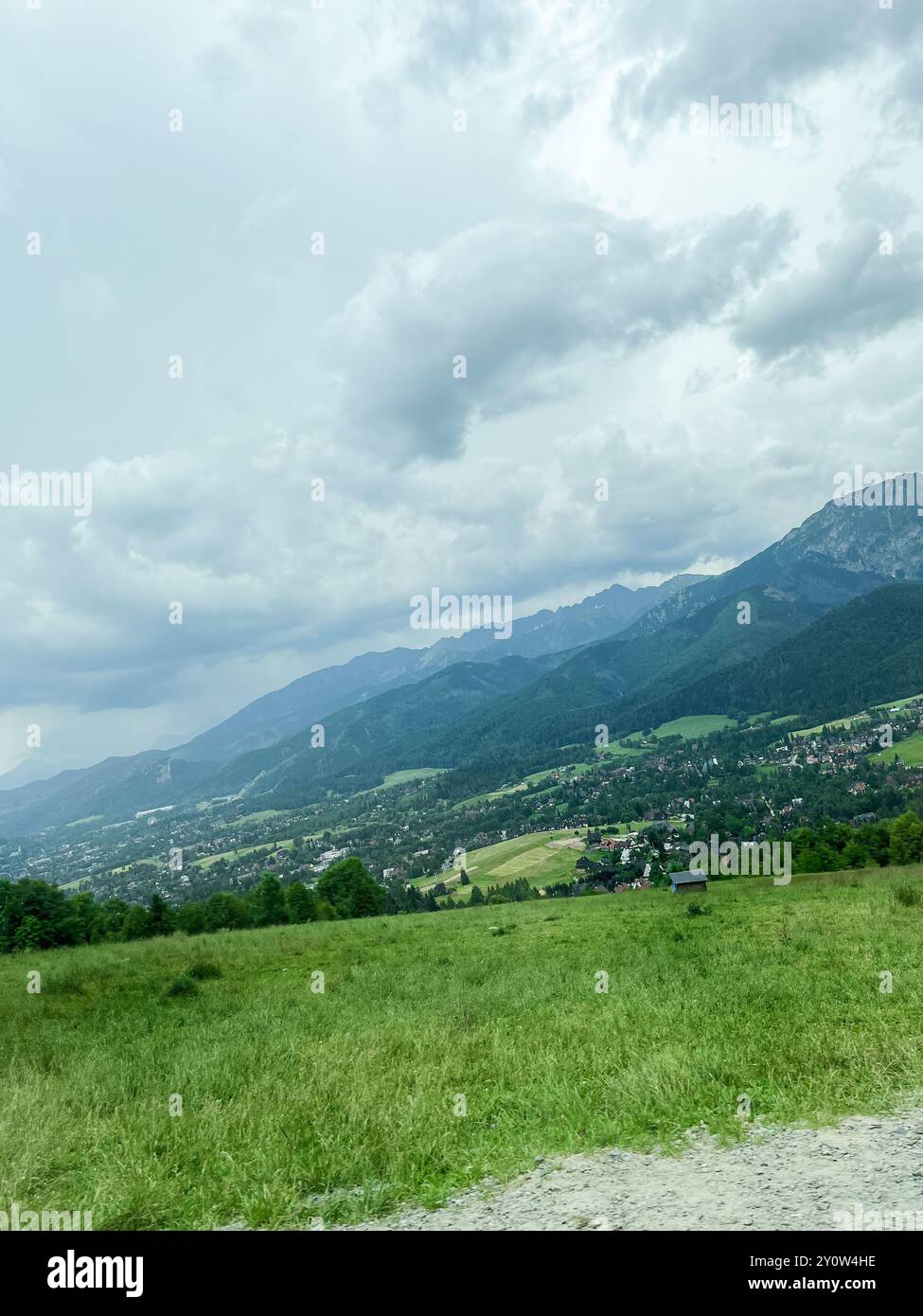 Picturesque view of the green hills of the Tatra Mountains in Poland ...