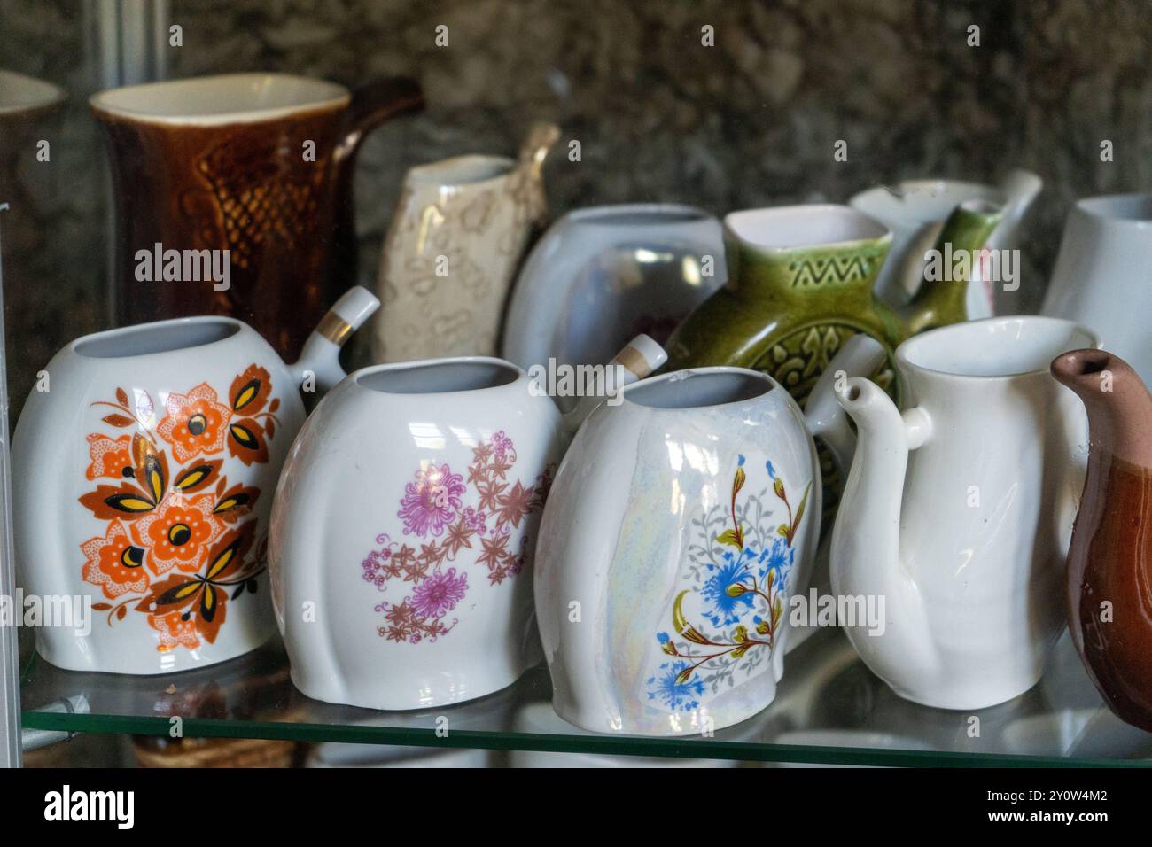 Kumanets set. Vintage cup for drinking mineral water from the pump room ...