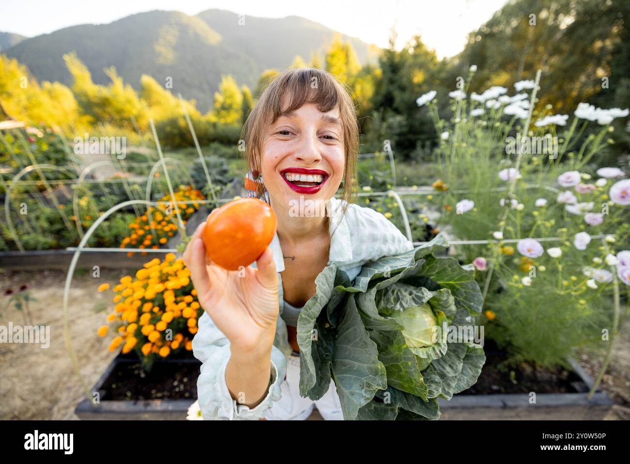 Joy of Homegrown Harvest Stock Photo - Alamy