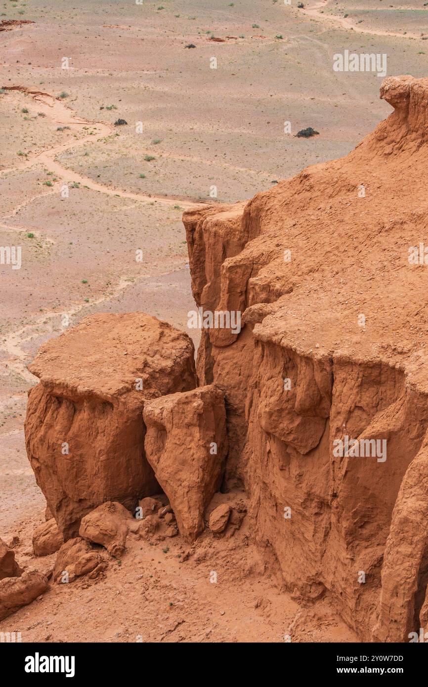 The Flaming Cliffs in Mongolia's Gobi Desert Stock Photo - Alamy