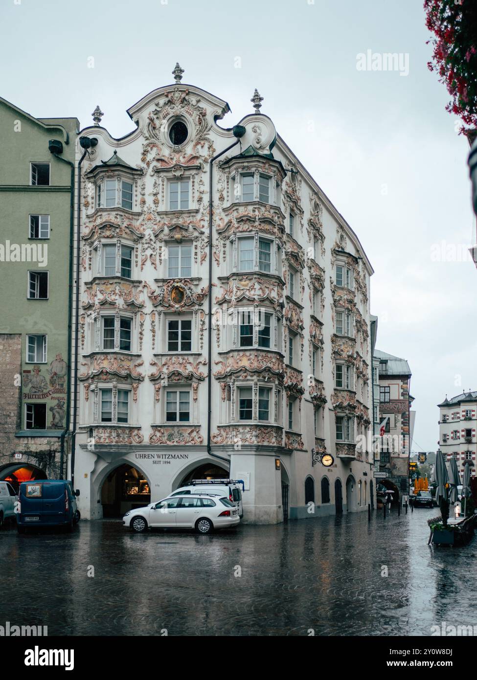 On a rainy day in Innsbruck, a striking historic building stands out ...