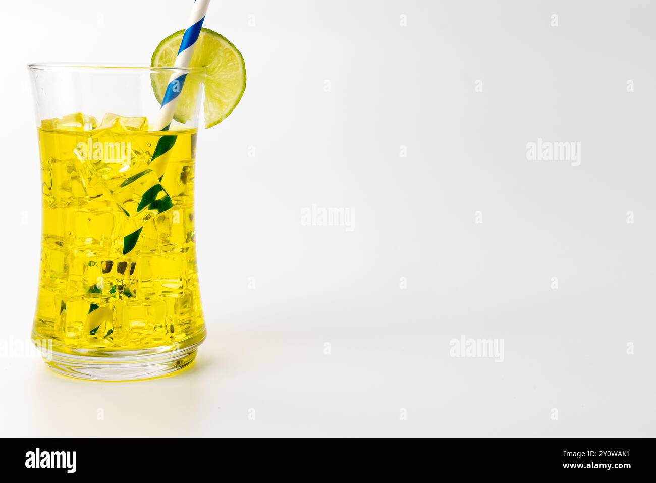 A horizontal photo showing a refreshing yellow lemonade with lots of ...