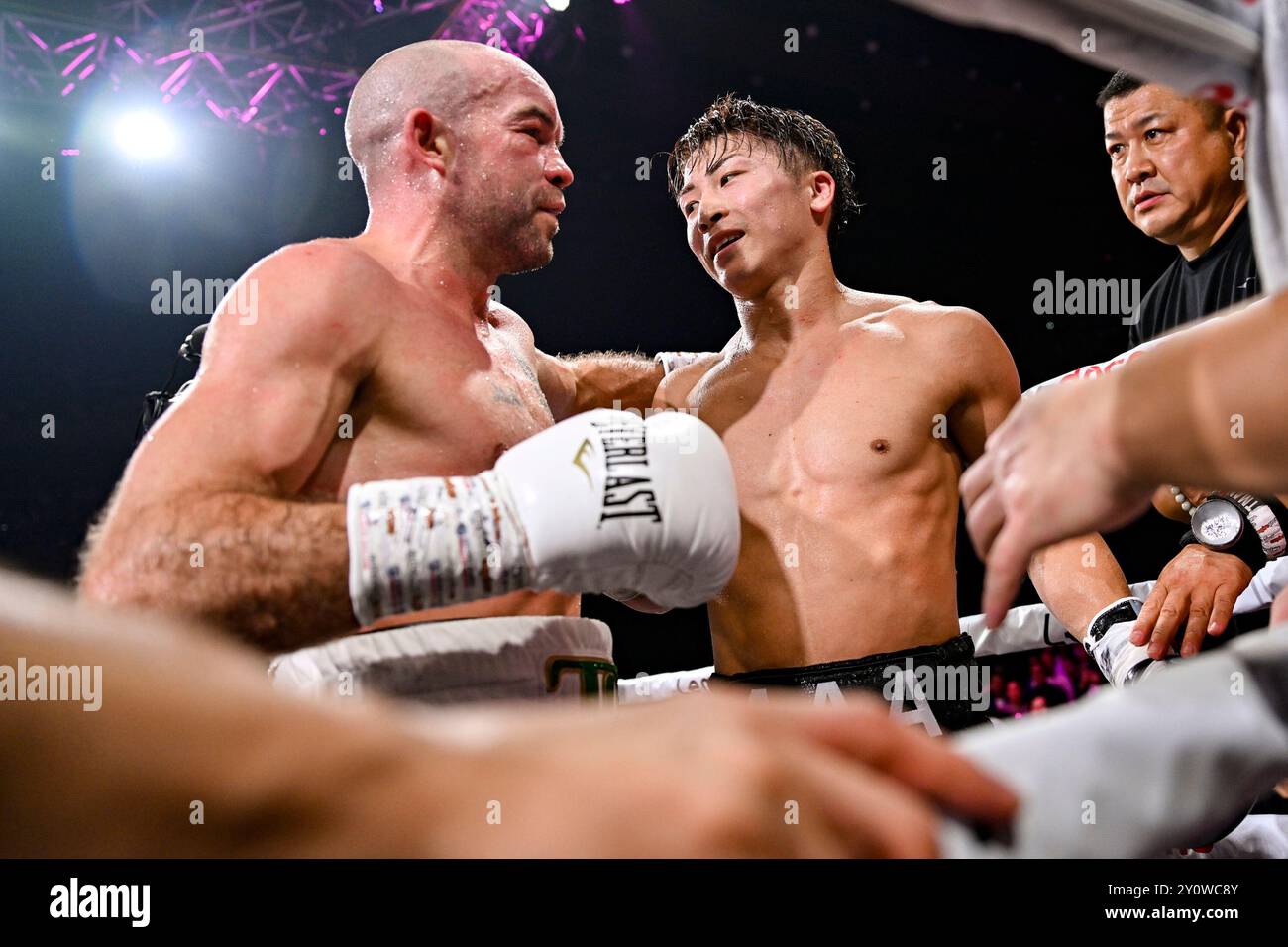 Champion Naoya Inoue Naoya Inoue (center) of Japan successfully defended his titles after ...