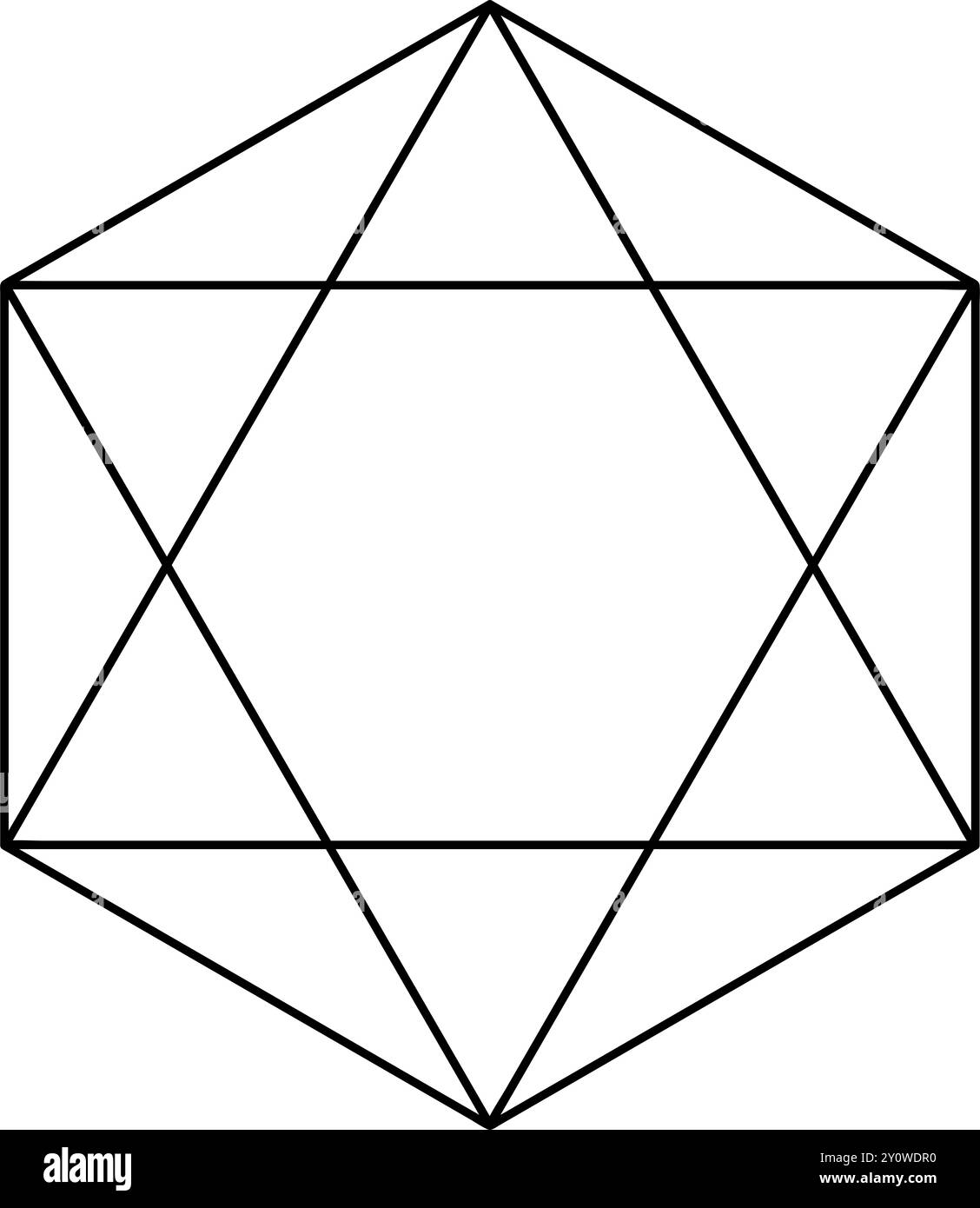 Hexagram symbol isolated on white background. Sacred geometry symbol ...