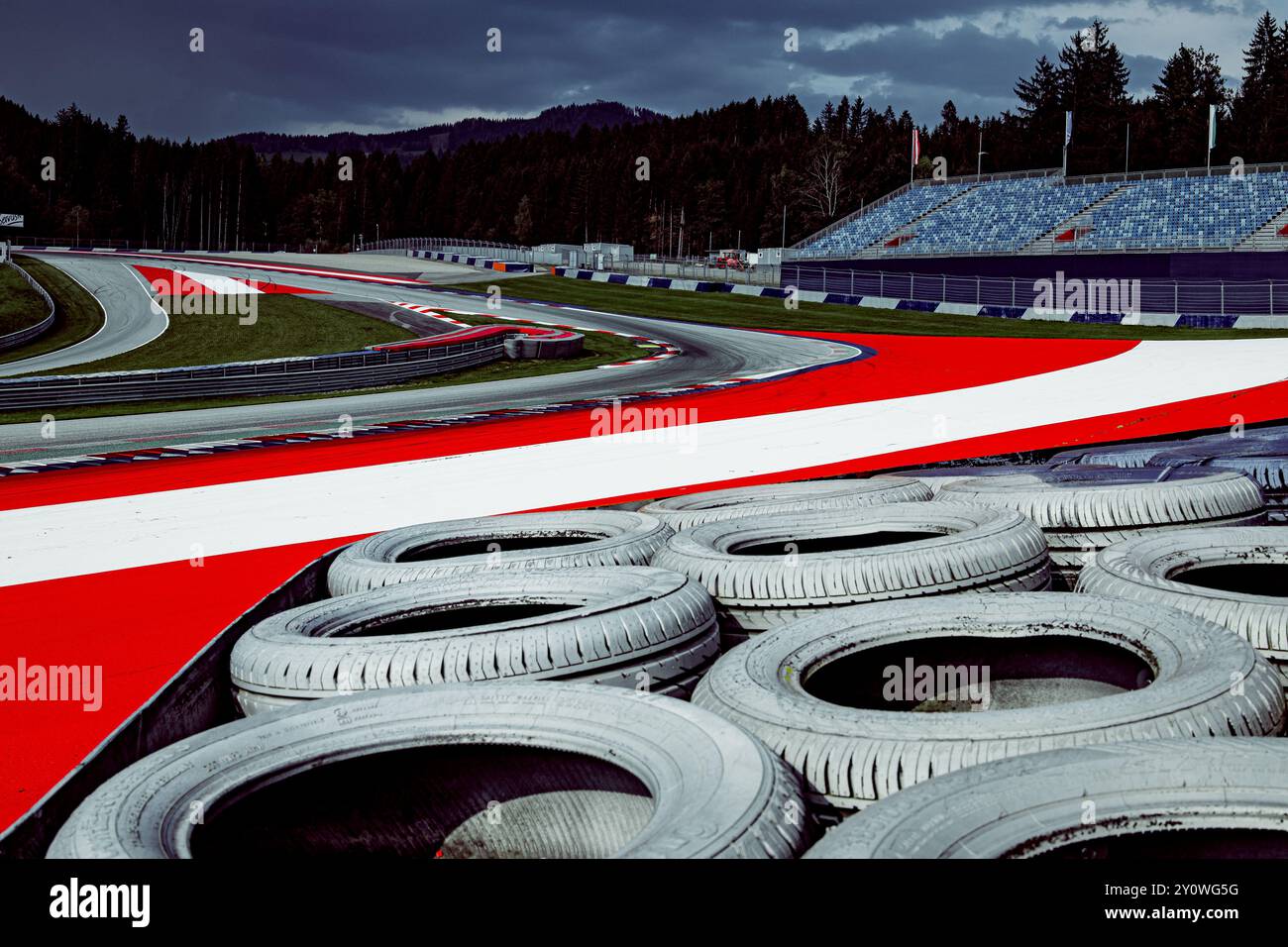 Motion Race Competitions. Race track. A high-speed corner of race ring ...