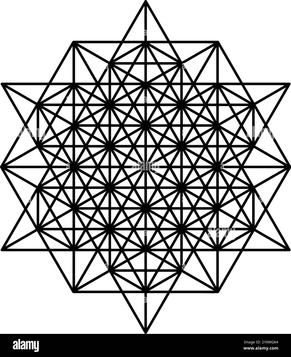 Grid of life symbol isolated on white background. Sacred geometry ...