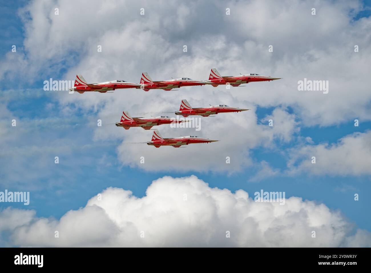 The Swiss Air Force Patrouille Suisse aerobatic display team put on an ...