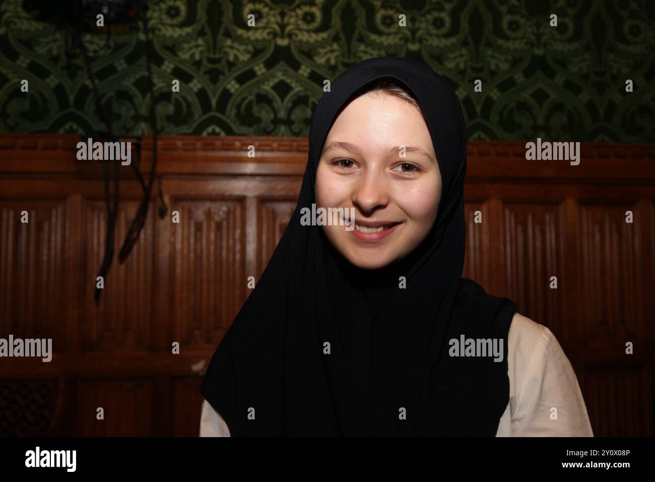 Lauren Booth and her daughter, both converted to Islam, giving a talk ...