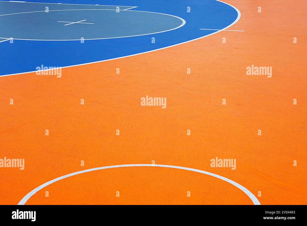 Colorful outdoor basketball court with vibrant markings Stock Photo - Alamy