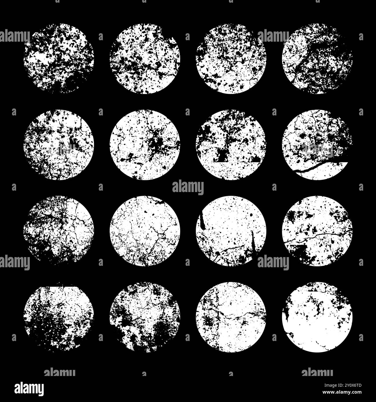 Grunge circles with stains and scratches. Circle brush stroke, round ...
