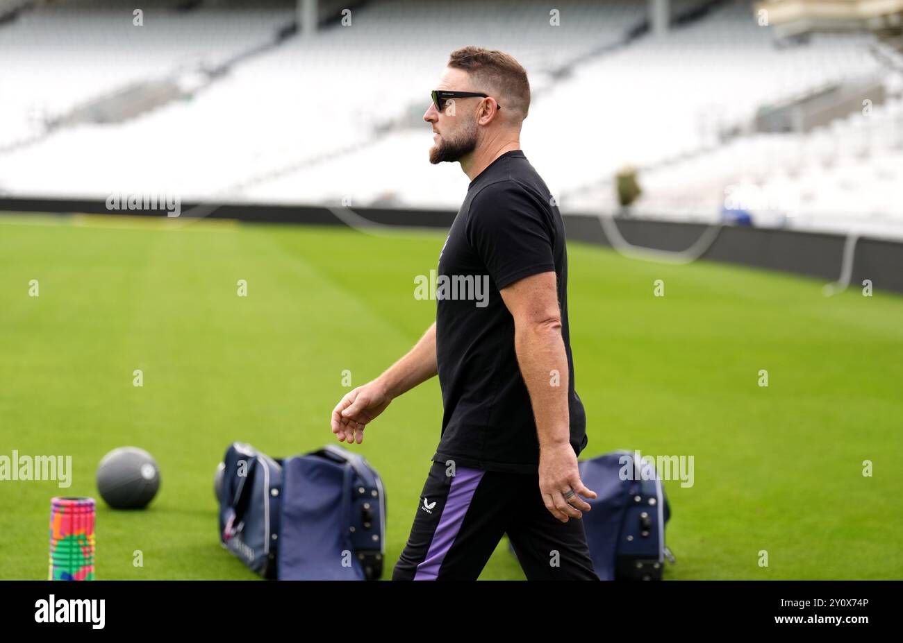 England coach Brendon McCullum during a nets session at The Kia Oval ...