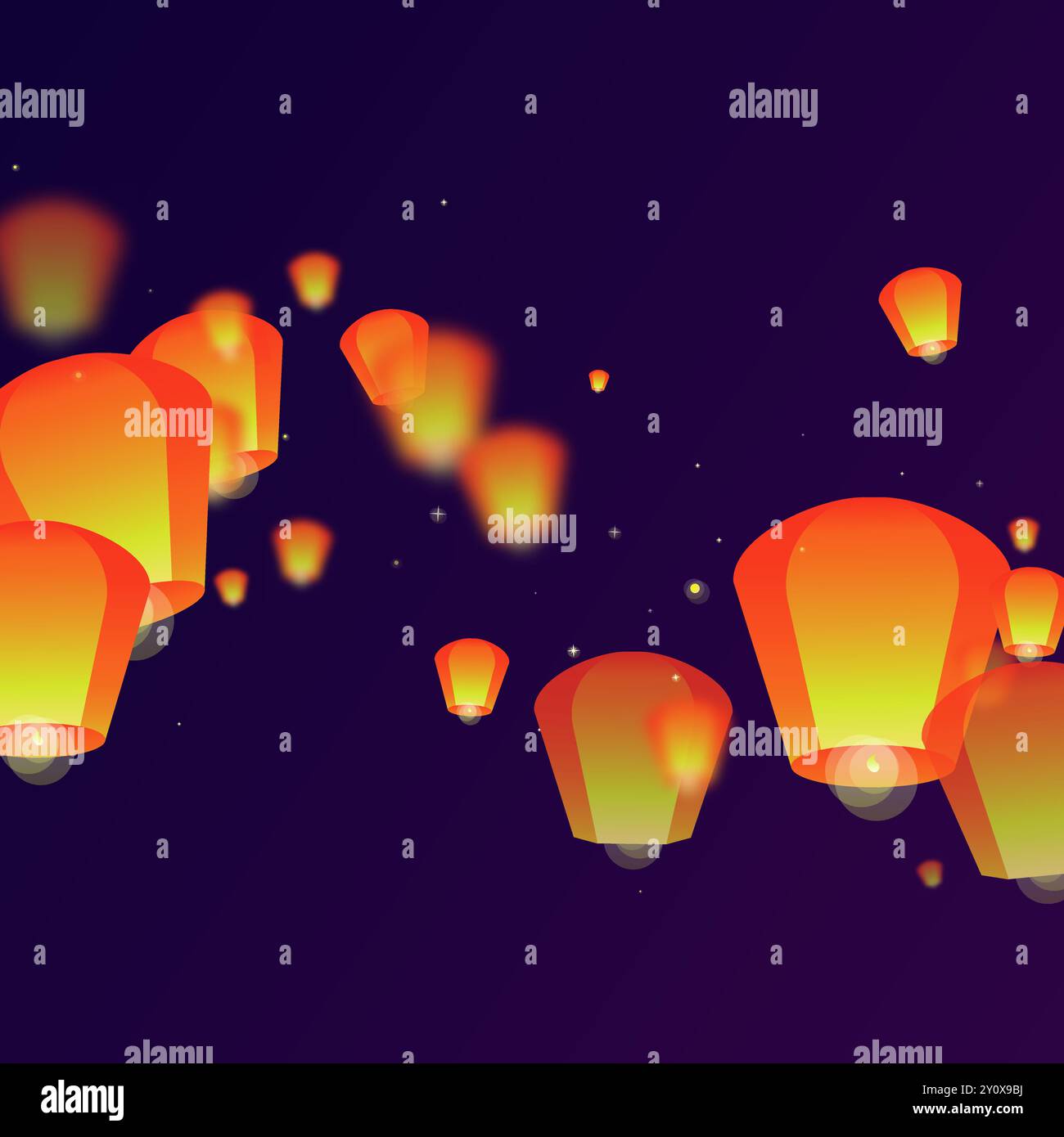 Lanna paper lantern in Stock Vector Images - Alamy