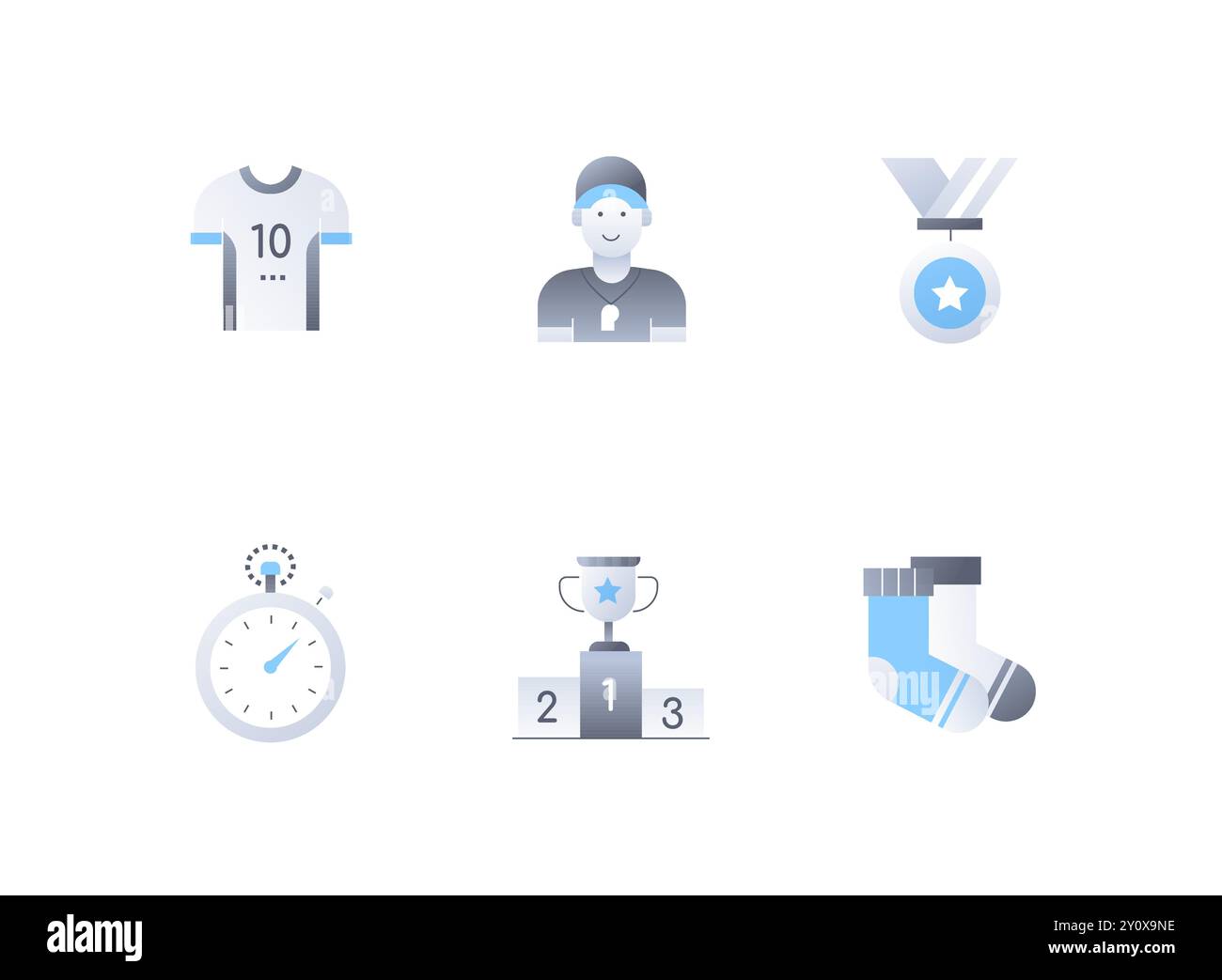 Champion and winner prizes - flat design style icons set Stock Vector ...