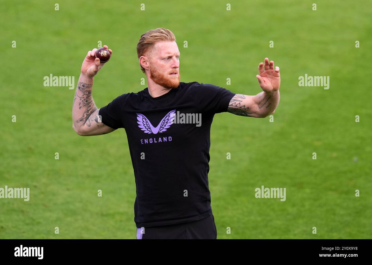 England's Ben Stokes during a nets session at The Kia Oval, London ...