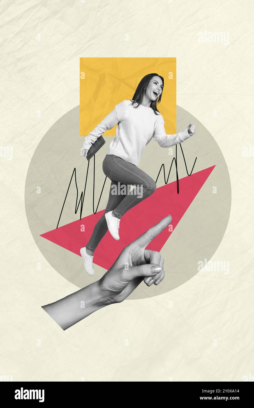 Composite trend artwork sketch image photo collage of three huge hand ...
