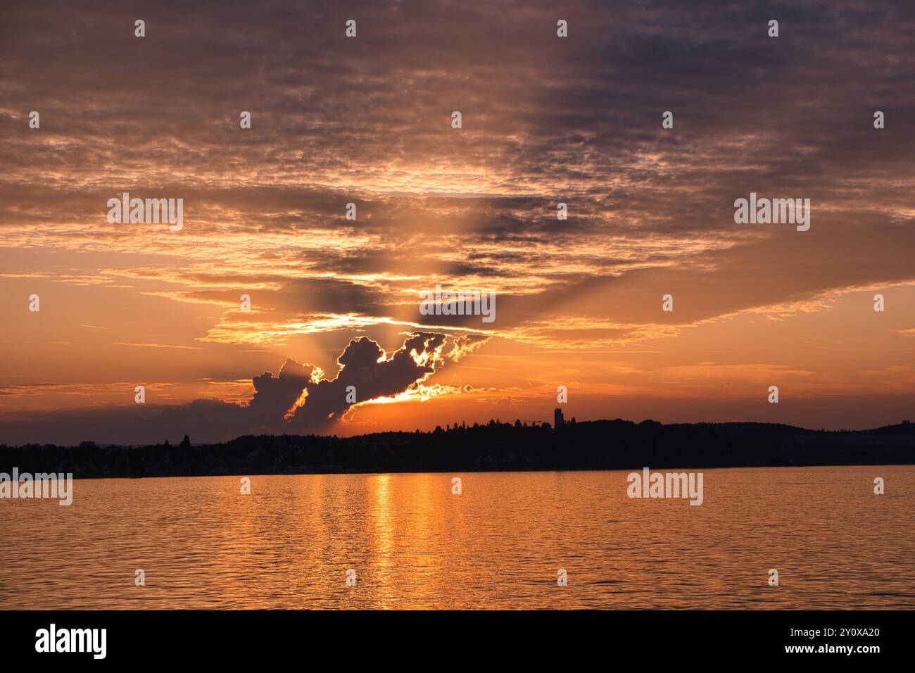Bodensee, Sonnenuntergang am Überlingersee *** Lake Constance, sunset ...