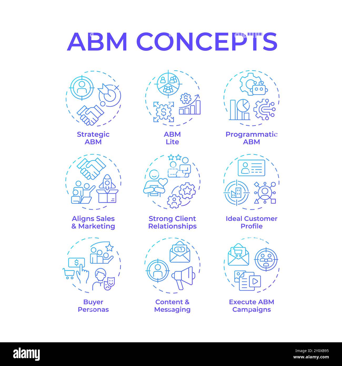 Ads concept line icons Cut Out Stock Images & Pictures - Alamy