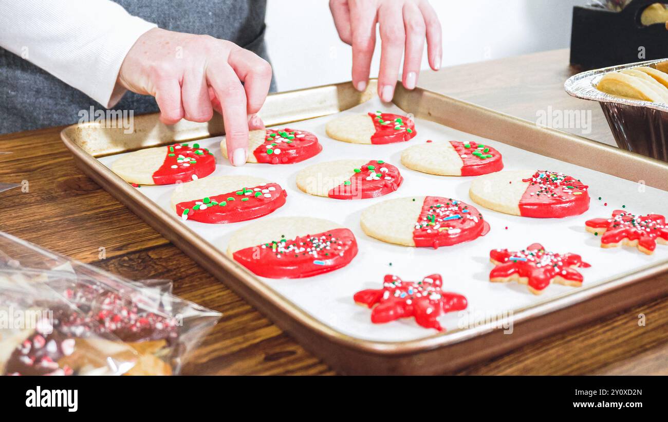 Making Holiday Star Cookies, Chocolate-Dipped with Pistachio Topping ...