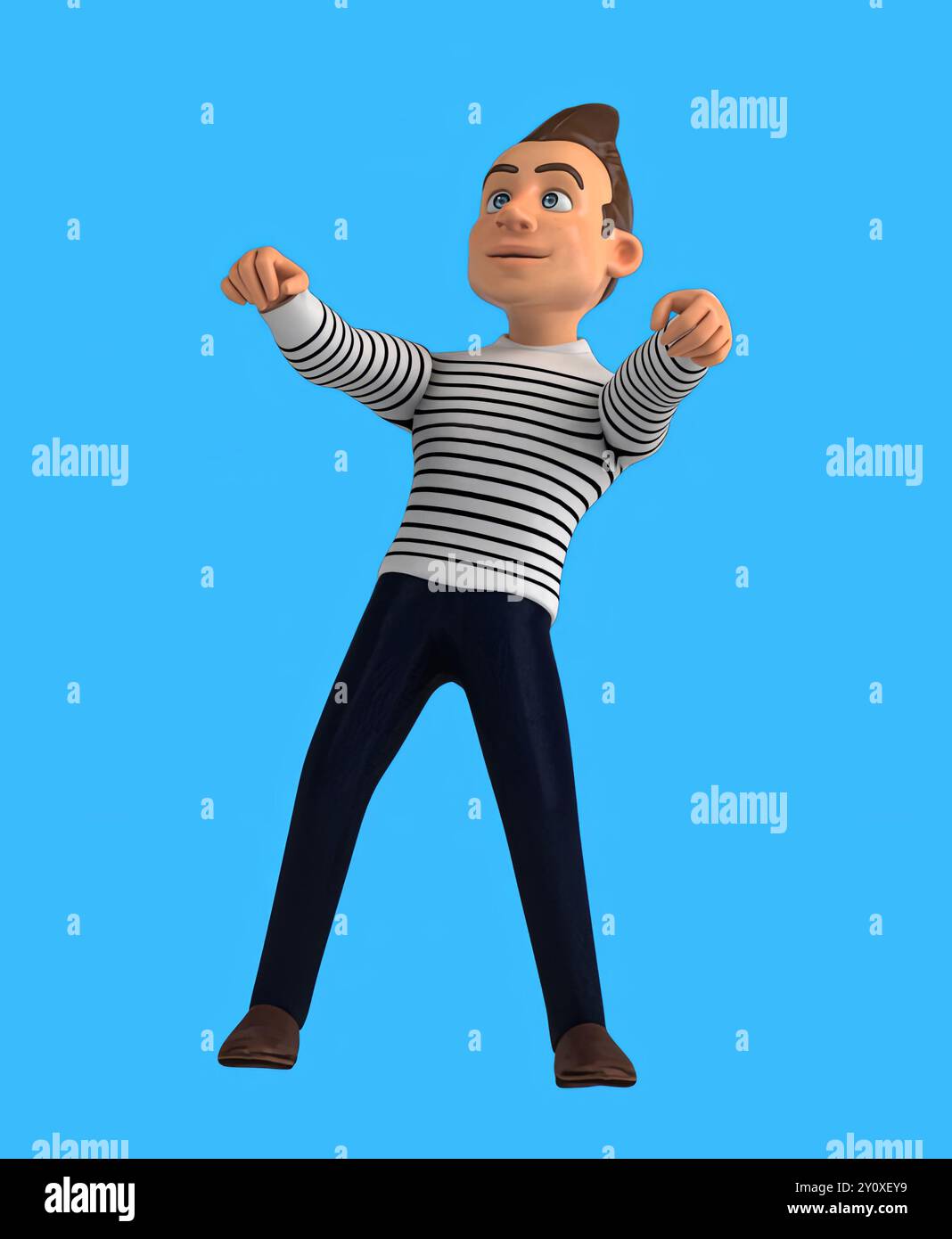 Fun 3D cartoon man dancing Stock Photo - Alamy