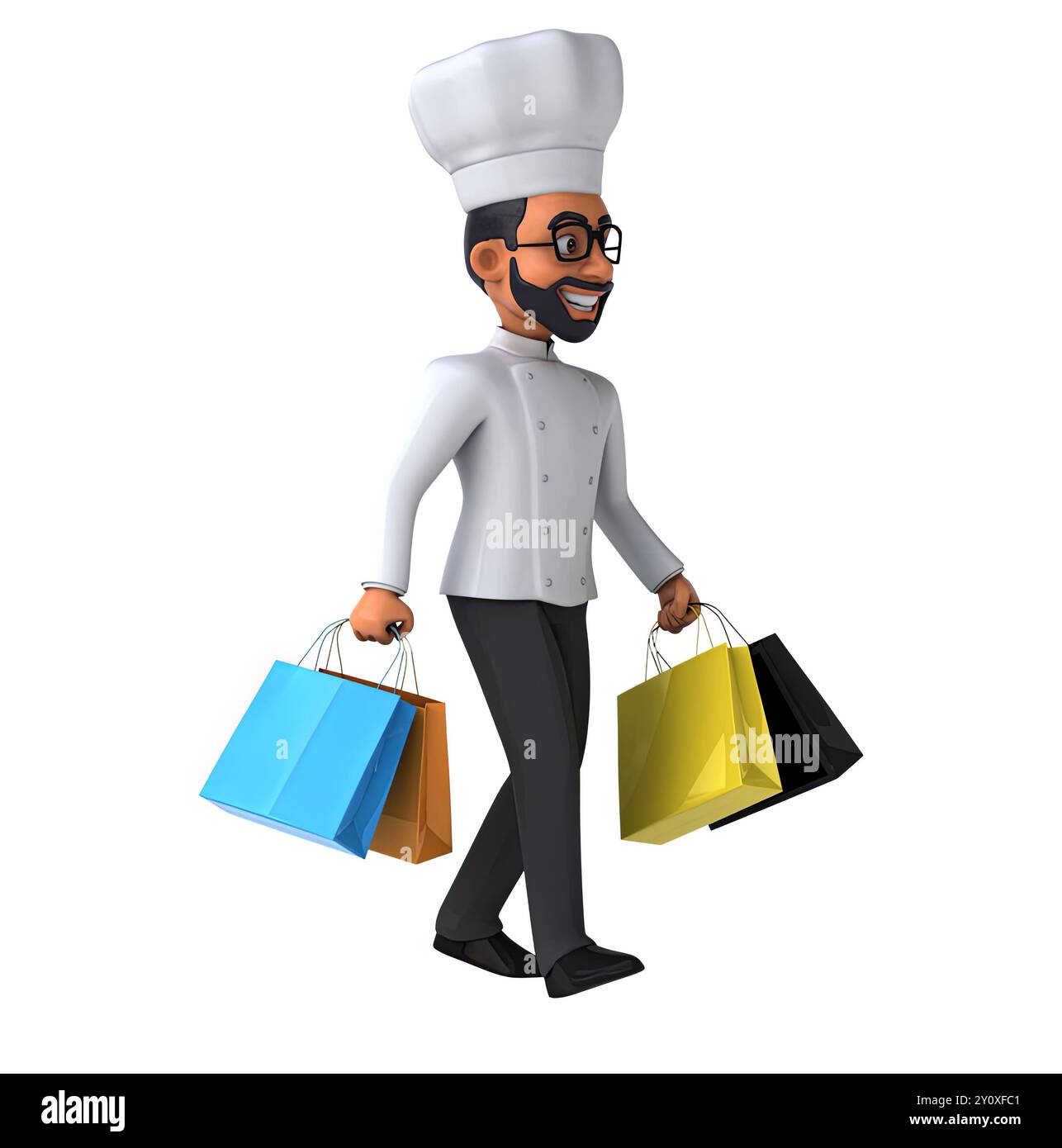 Fun 3D cartoon illustration of an indian chef with alpha Stock Photo ...