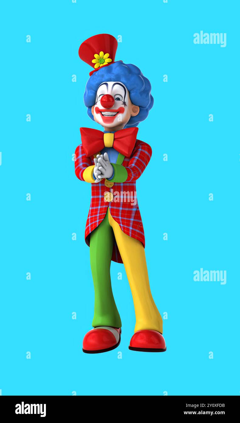 Fun 3D cartoon clown clapping Stock Photo - Alamy