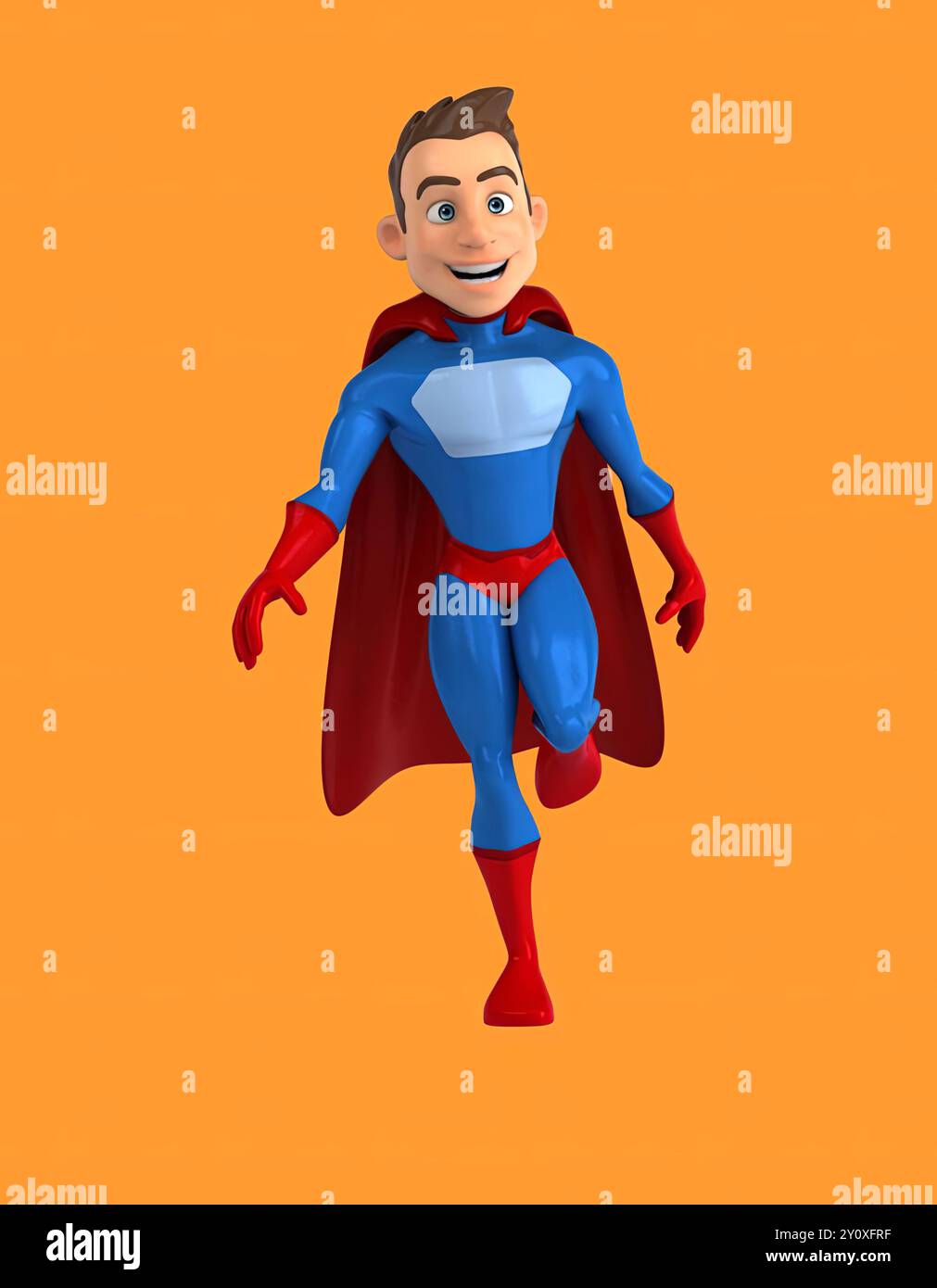 Fun 3D cartoon superhero dancing Stock Photo - Alamy