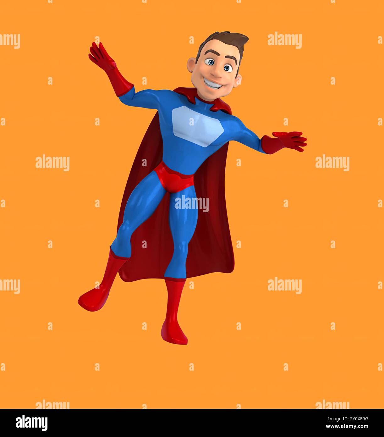 Fun 3D cartoon superhero dancing Stock Photo - Alamy