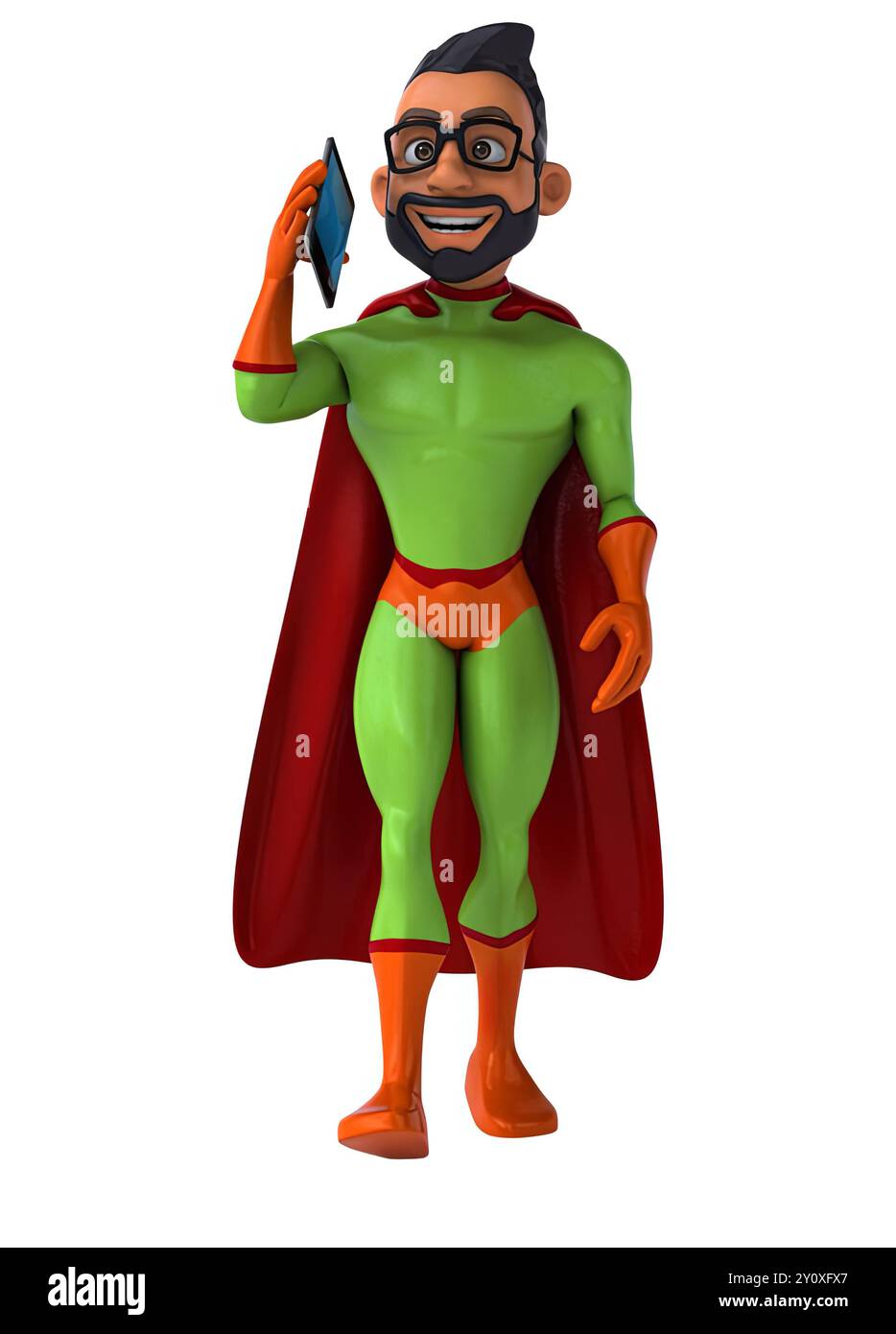 Fun 3D cartoon indian superhero with alpha Stock Photo - Alamy