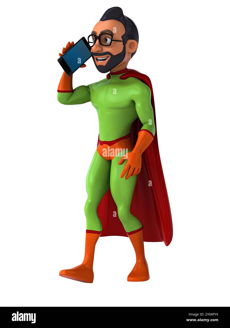 Fun 3D cartoon indian superhero with alpha Stock Photo - Alamy