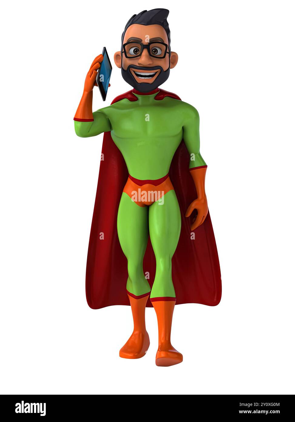 Fun 3D cartoon indian superhero with alpha Stock Photo - Alamy