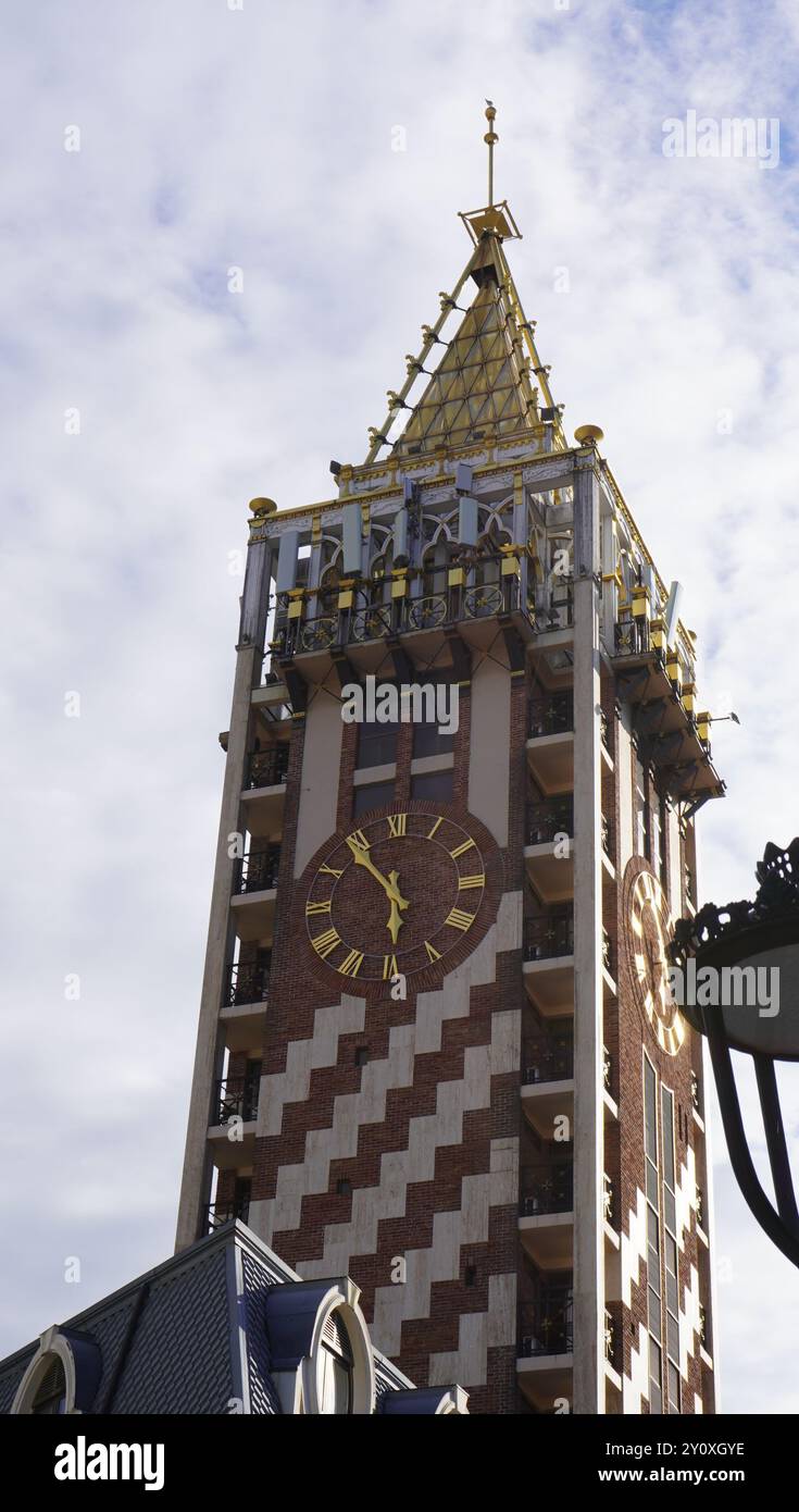 The tower has a combination of modern and traditional elements, with a ...