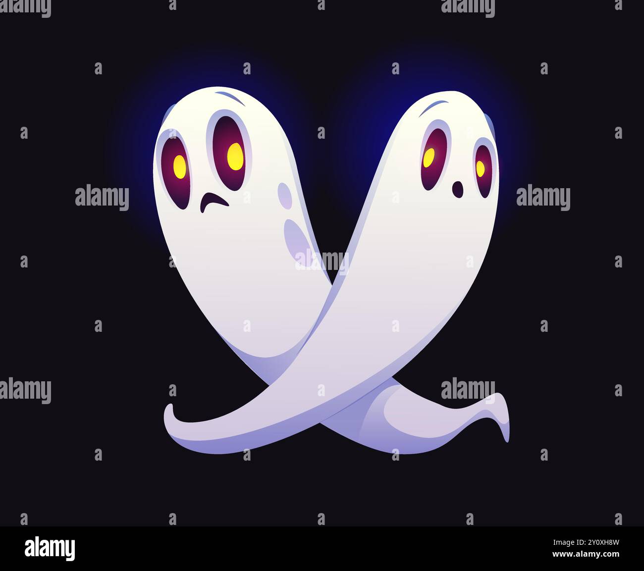 Halloween font with ghosts as letter X for funny boo monster typeface ...