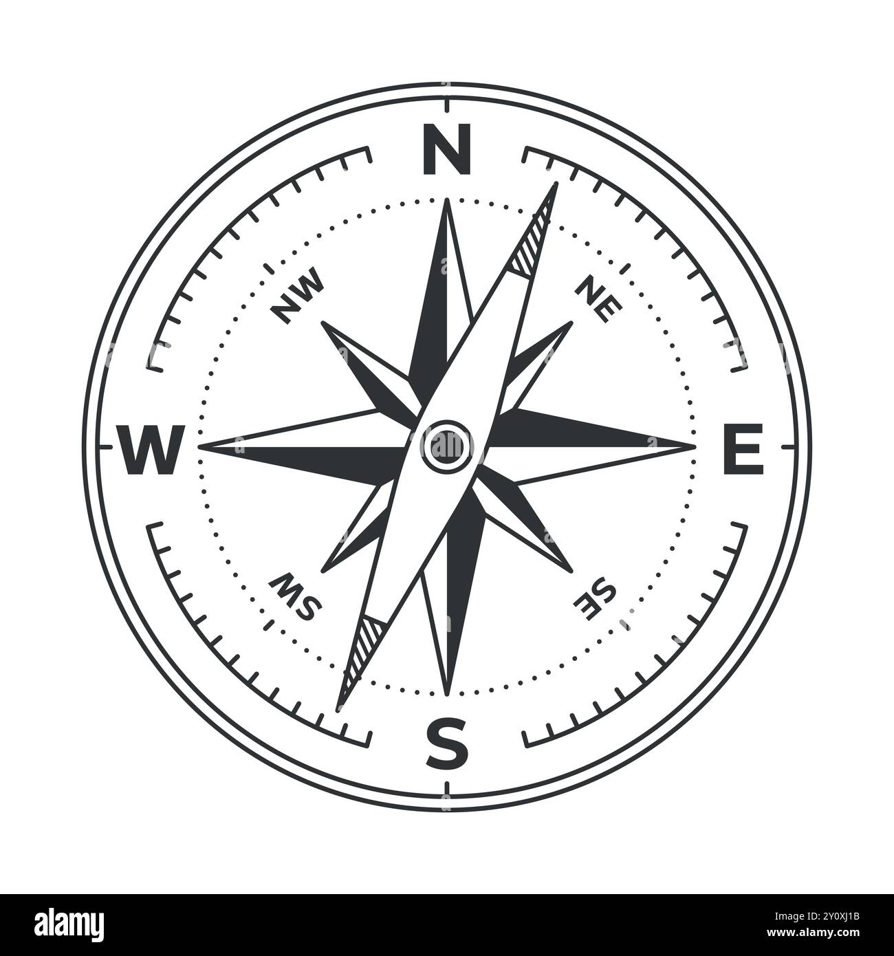 Compass background wind rose isolated realistic design, vector ...