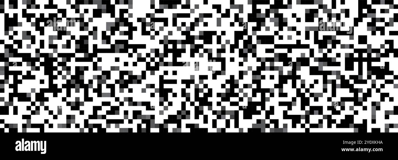 QR code seamless background with square pixel irregular texture ...