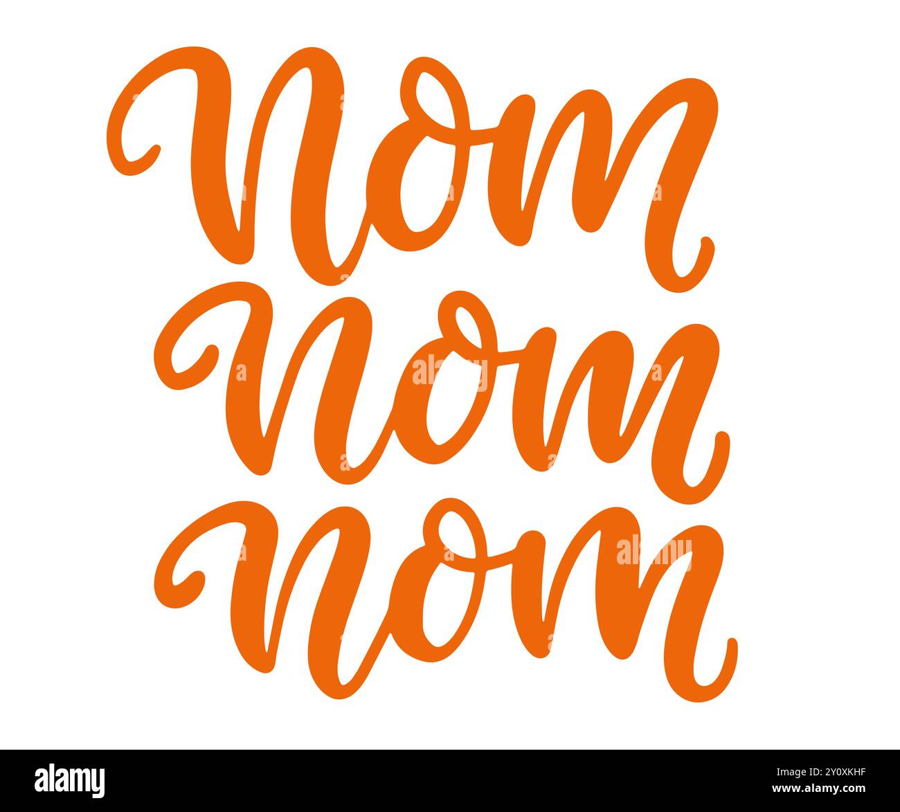 Nom Nom Tasty hand lettering. Vector calligraphy Stock Vector Image ...