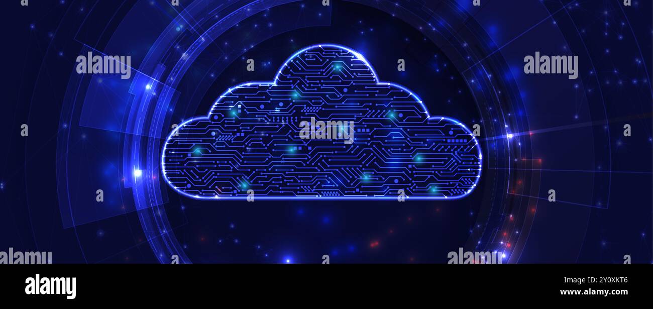 Abstract connections in the world of cloud computing Stock Vector Image ...