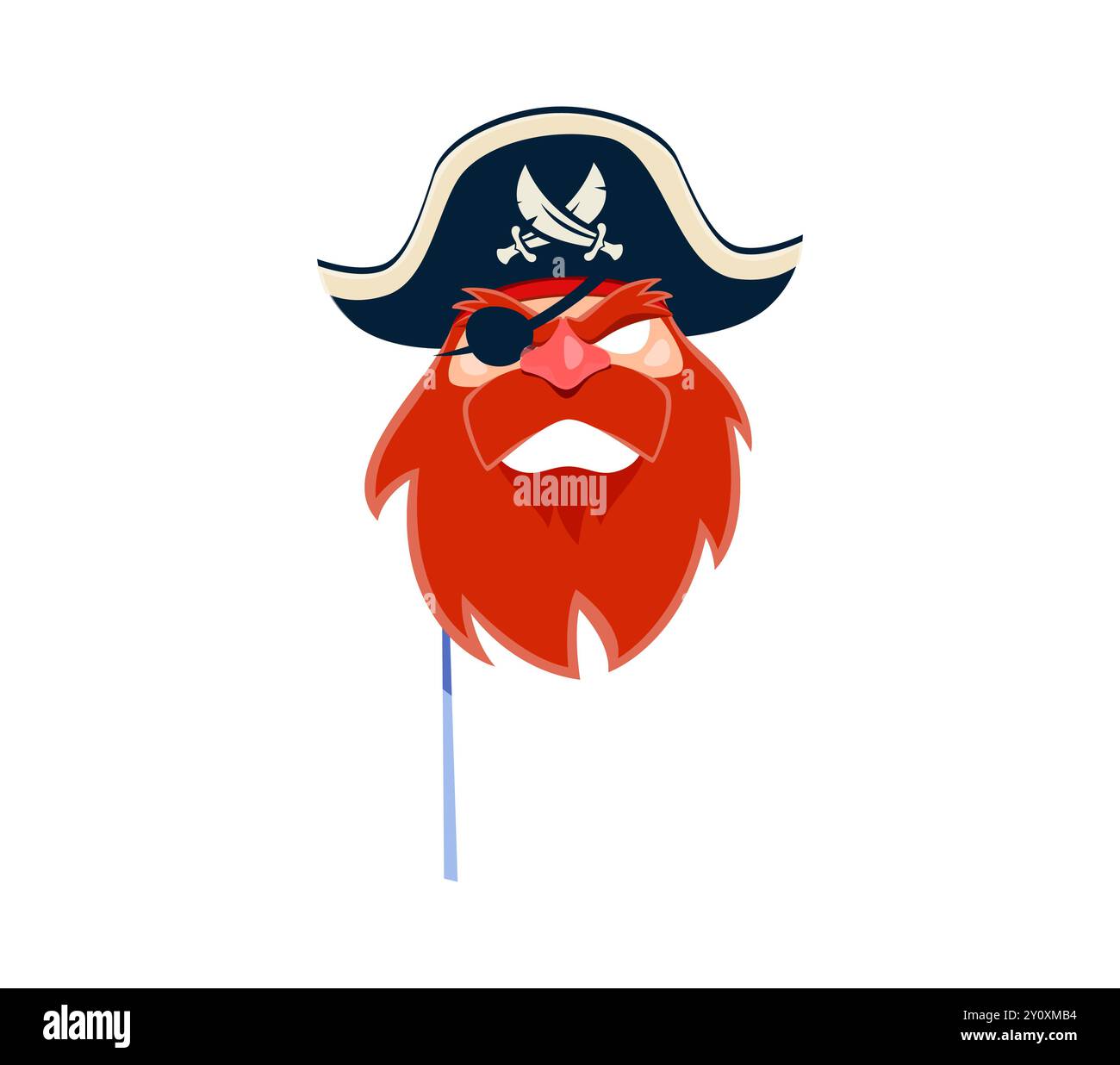 Pirate carnival mask for photo booth, corsair sailor with eyepatch in ...