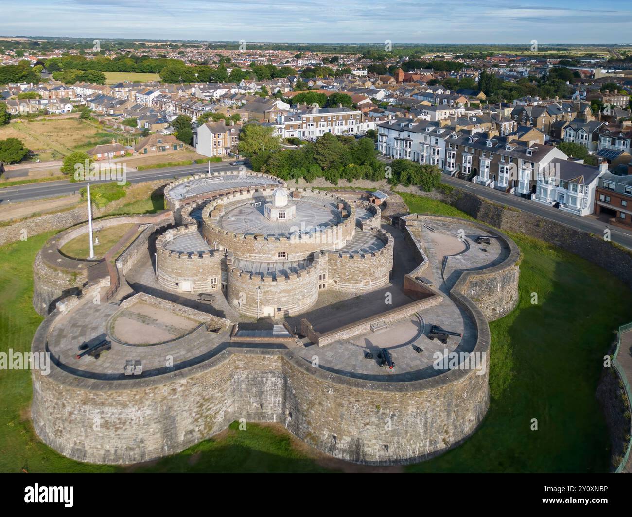 aerial view of deal castle build by henry VIII around 1540 on the kent ...