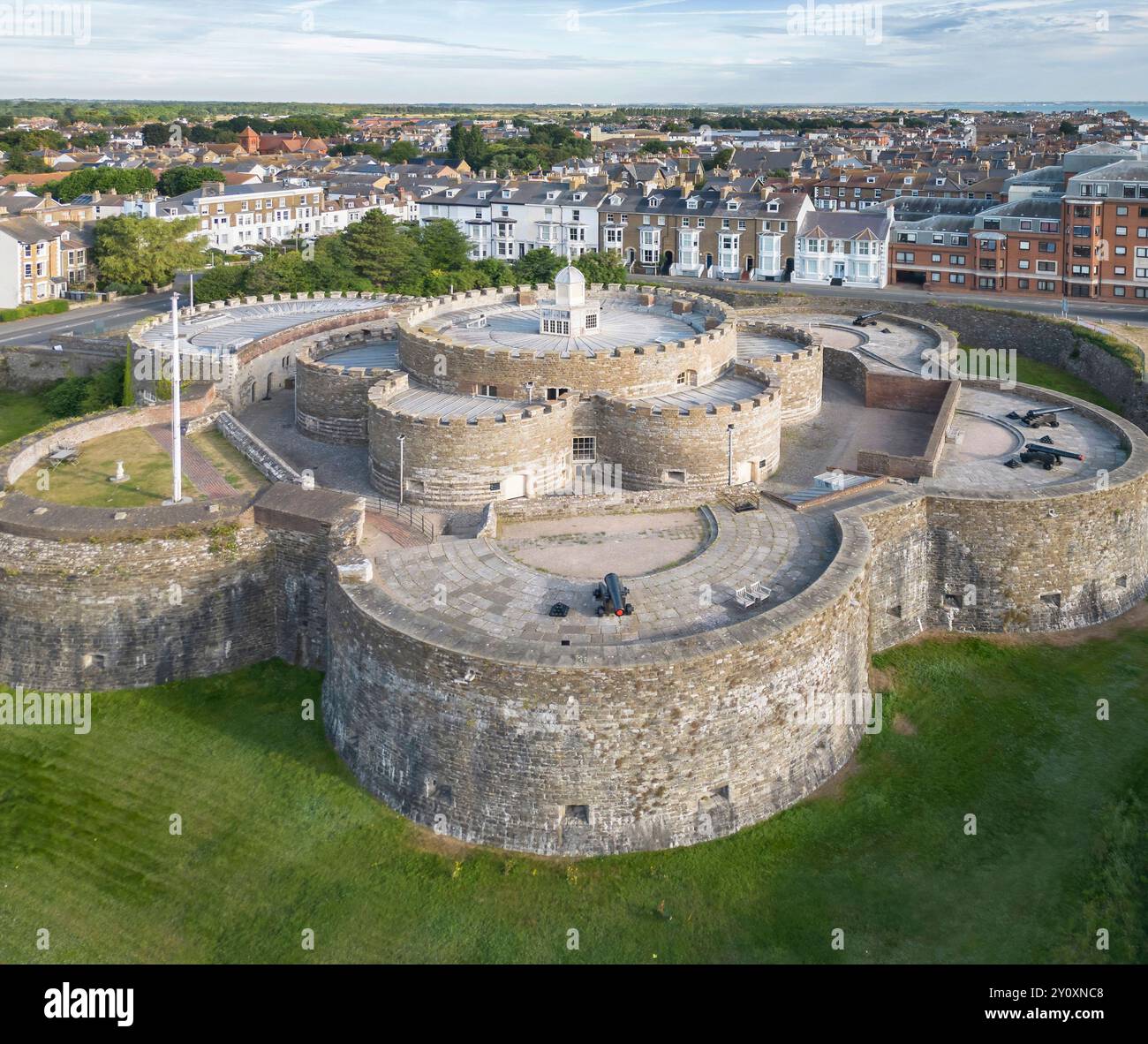 aerial view of deal castle build by henry VIII around 1540 on the kent ...