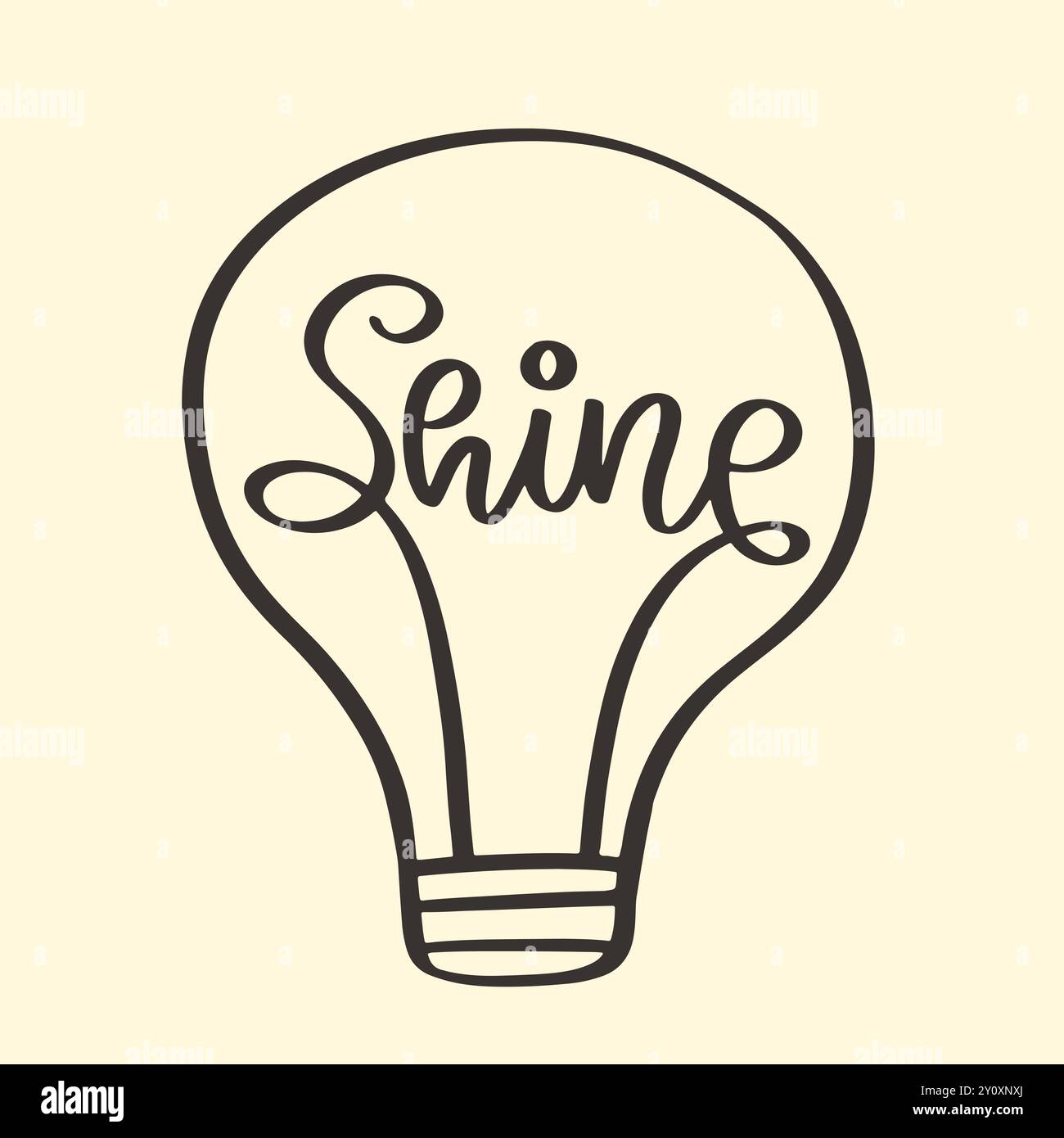 Light bulb shining hand drawn concept idea symbol hi-res stock ...
