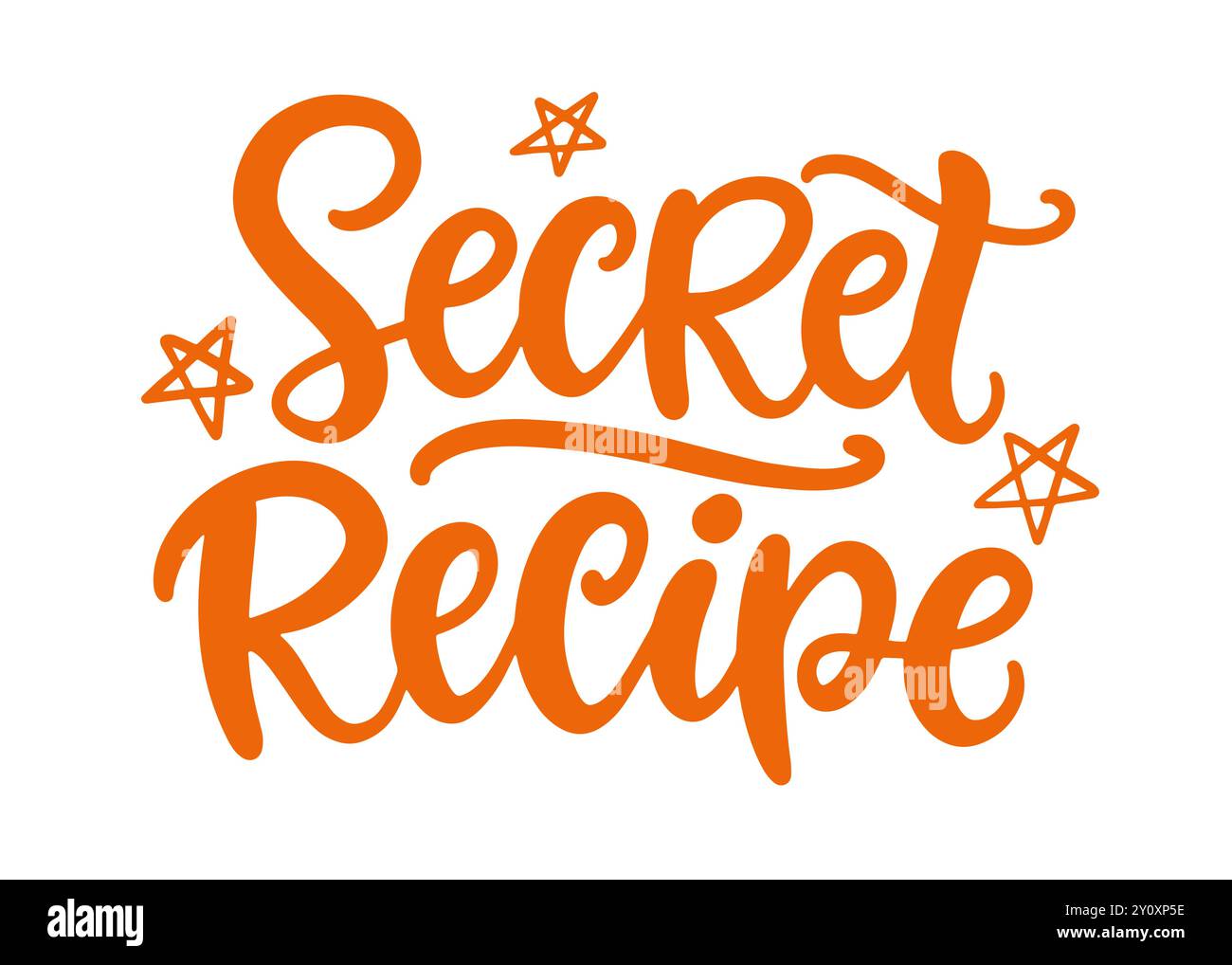 Secret Recipe Cooking logo hand written lettering Stock Vector Image ...
