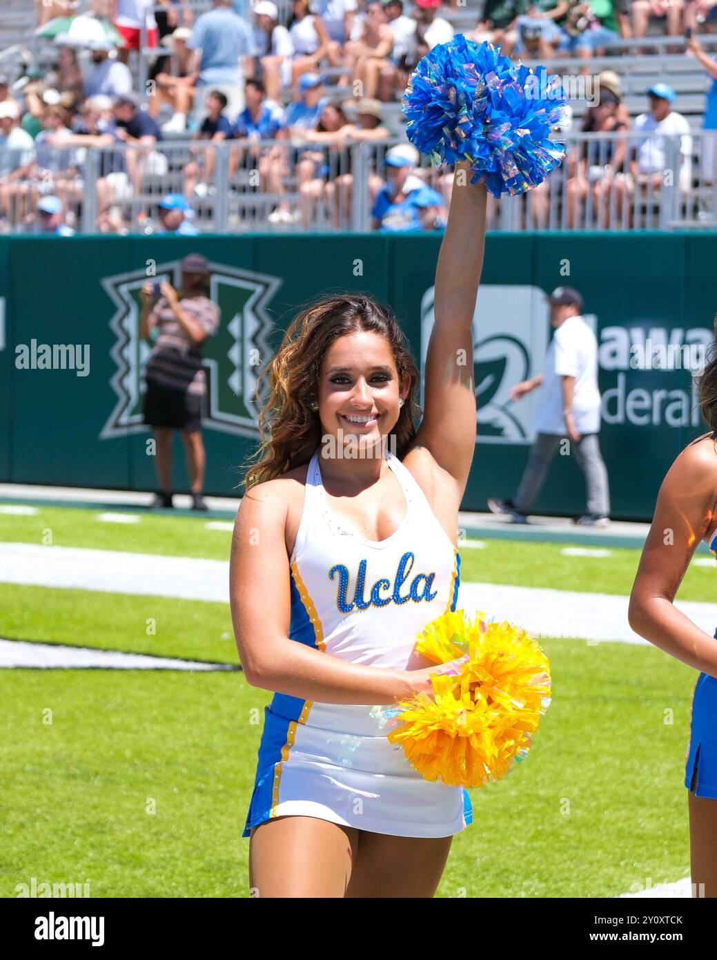 August 31, 2024: UCLA dancer, Jennifer Arantes awaits the Bruin ...
