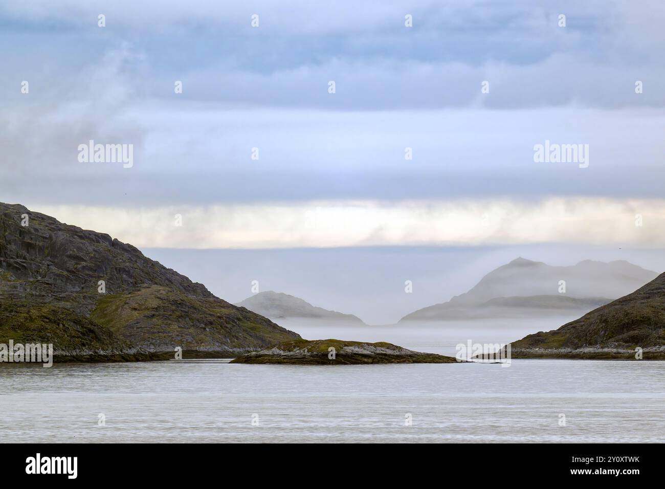 Islands arond nuuk in the mist at dawn Stock Photo - Alamy