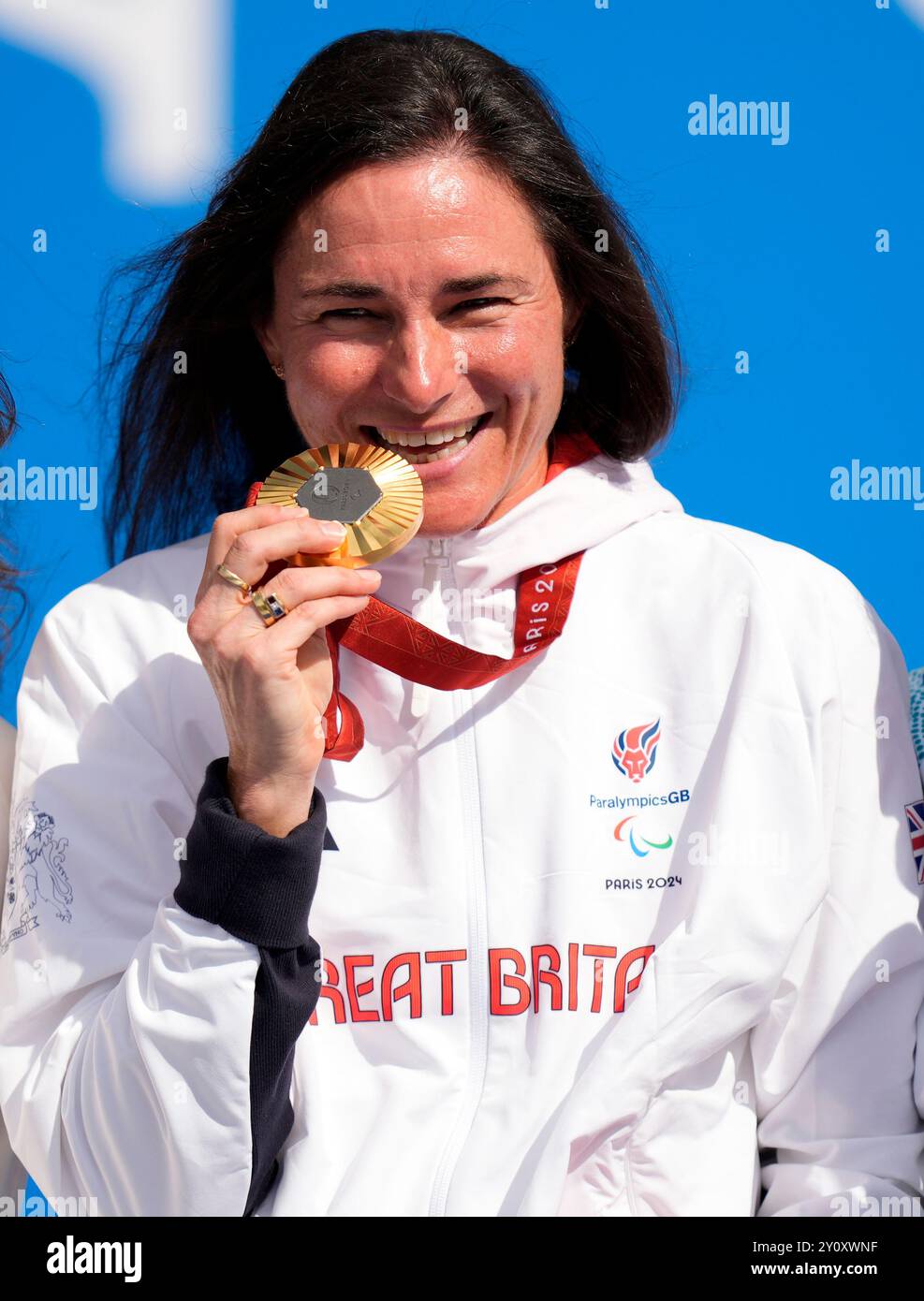 Great Britain's Sarah Storey celebrates after winning a gold medal in ...